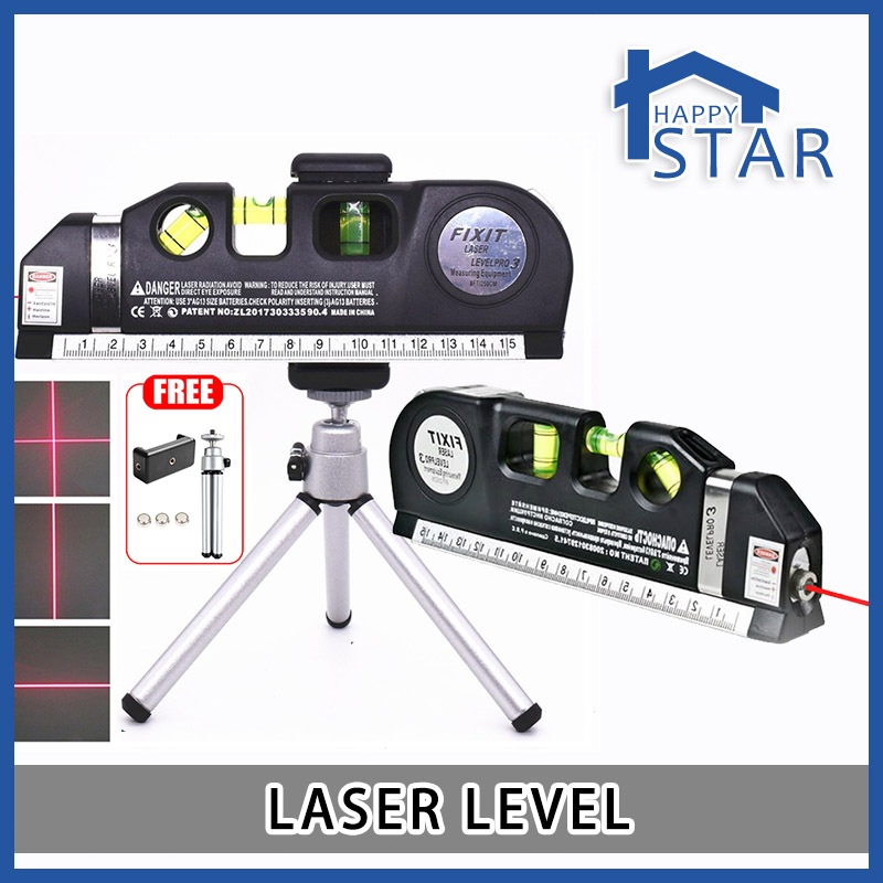 【Free Holder+Battery】4 in 1 Infrared Laser Level With Tripod Horizontal ...