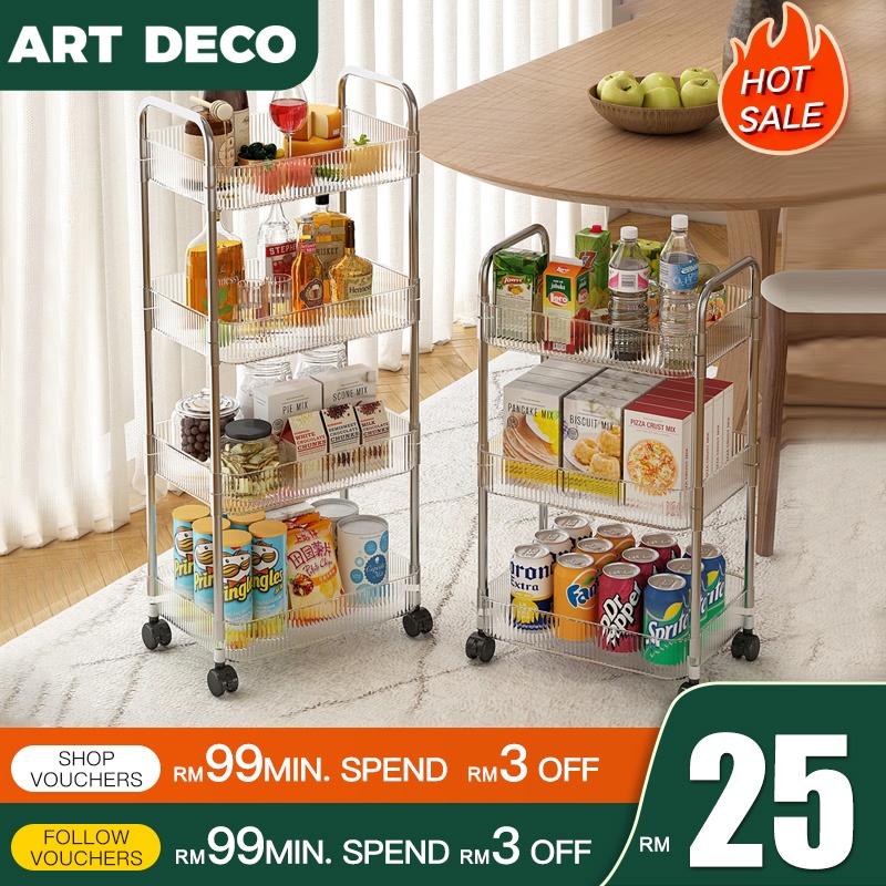 Rak Dapur Movable Kitchen Rack Trolley Rack Spices Organizer With Wheel ...