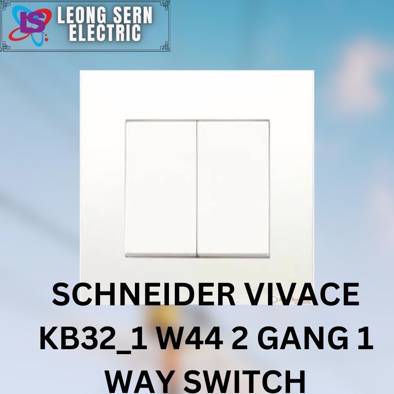 SCHNEIDER VIVACE KB32_1 W44 2 GANG 1 WAY SWITCH | Shopee Malaysia