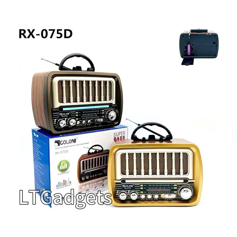 RX-075D FM AM SW Bands Radio With USB /TF Music Player Rechargeable ...