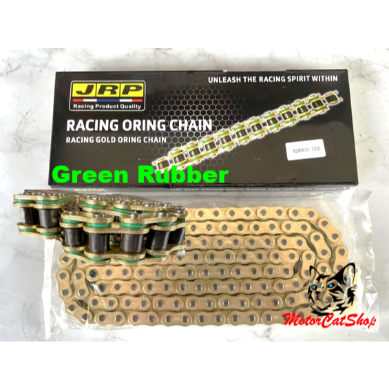 Chain JRP Racing Product Thailand O-Ring Gold With Rubber Green (428 ...