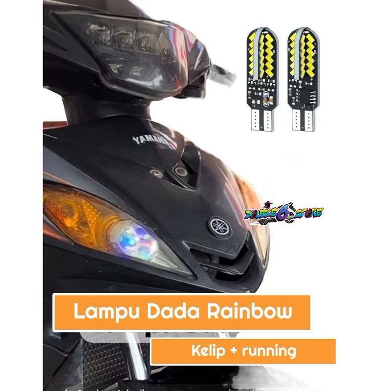 Running+ Kelip Mode Motor Car T10 LED Lampu dada Signal Plate Bulbs ...