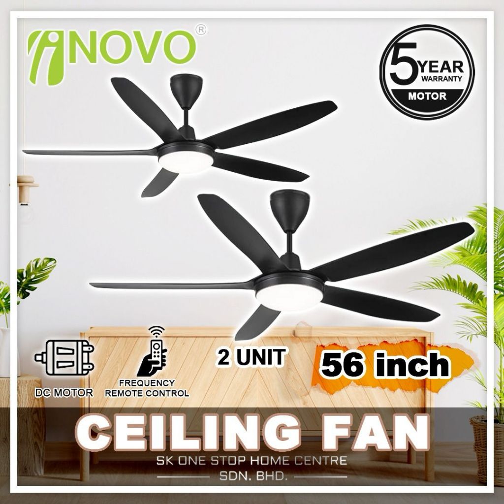 (Twin Pack) Inovo A1 LED 56” DC Motor Ceiling Fan 8 Speed with Remote ...