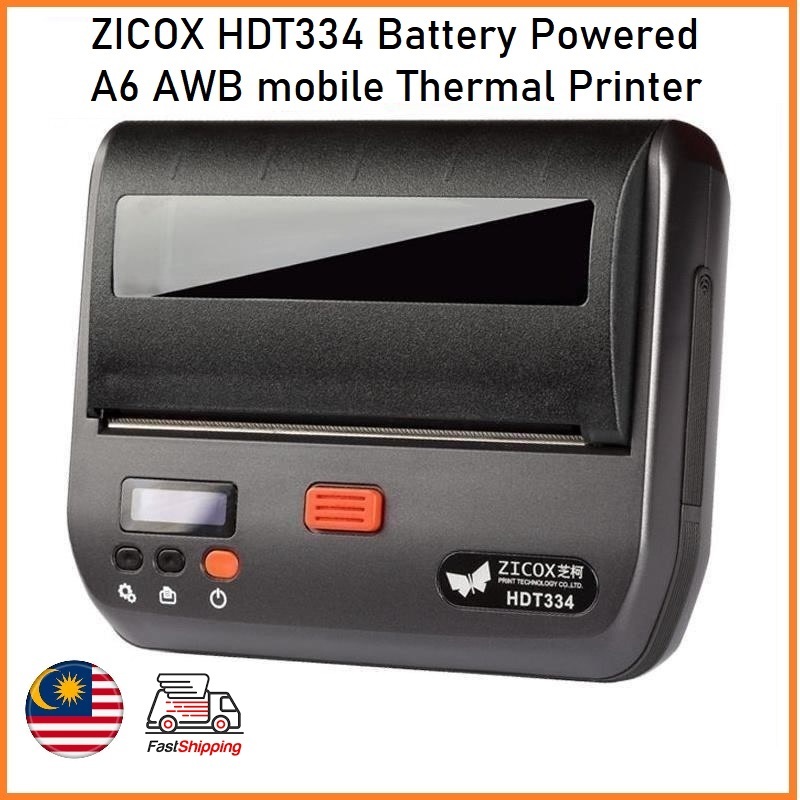 NEW zicox HDT334 Battery operated A6 Courier AWB label Sticker Mobile ...