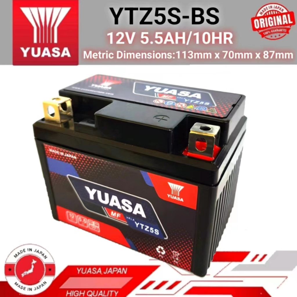YUASA YTZ5S YTZ5 BATTERY MOTOR HONDA YAMAHA EX5 DREAM WAVE WAVE110 ...