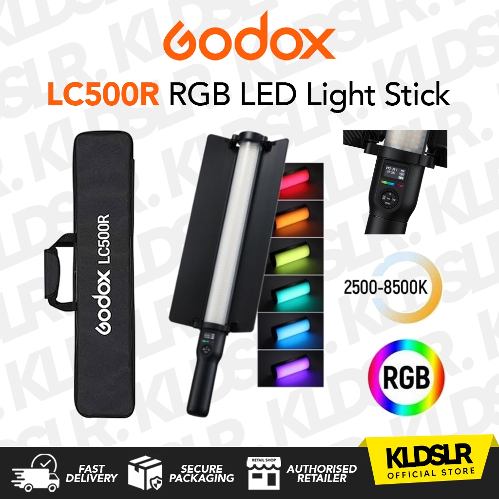 Godox LC500R 2500K-8500K RGB Full Color LED Light Stick Lighting Effects CRI 96 TLCI 98 with ...