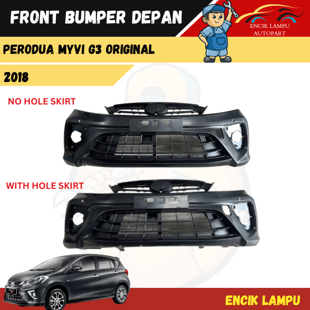 Original Perodua Front Bumper Depan Myvi G3 2018 With & No Hole Skirt 1 ...