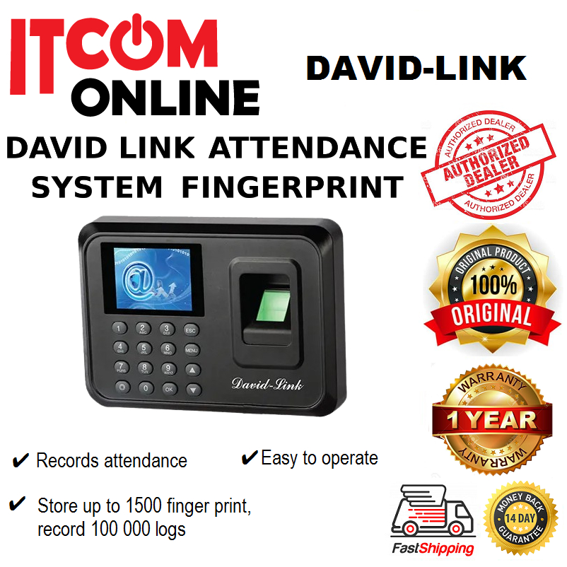 DAVID LINK FINGERPRINT ATTENDANCE SYSTEM (W-3088) BLACK | Shopee Malaysia