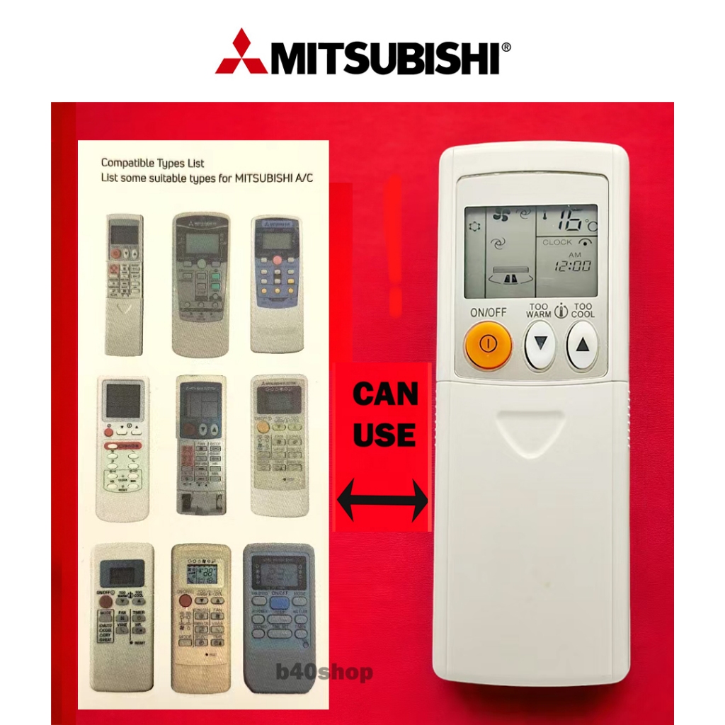 Mitsubishi Compatible Air Conditioner Air Cond Remote Control | Shopee Malaysia