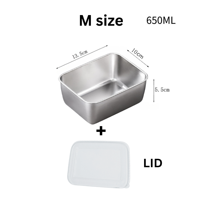 JOM Stainless Steel Organizer Crisper Fresh-Keeping Storage Box with ...