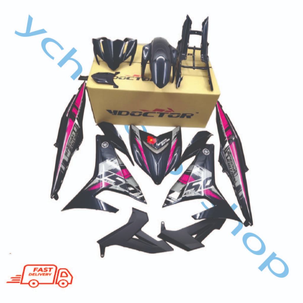 YAMAHA Y15 Y15ZR V2 Y15 V2 Y15 ZR V2 DOCTOR SP PINK HITAM VIETNAM EDITION COVER SET STICKER ...