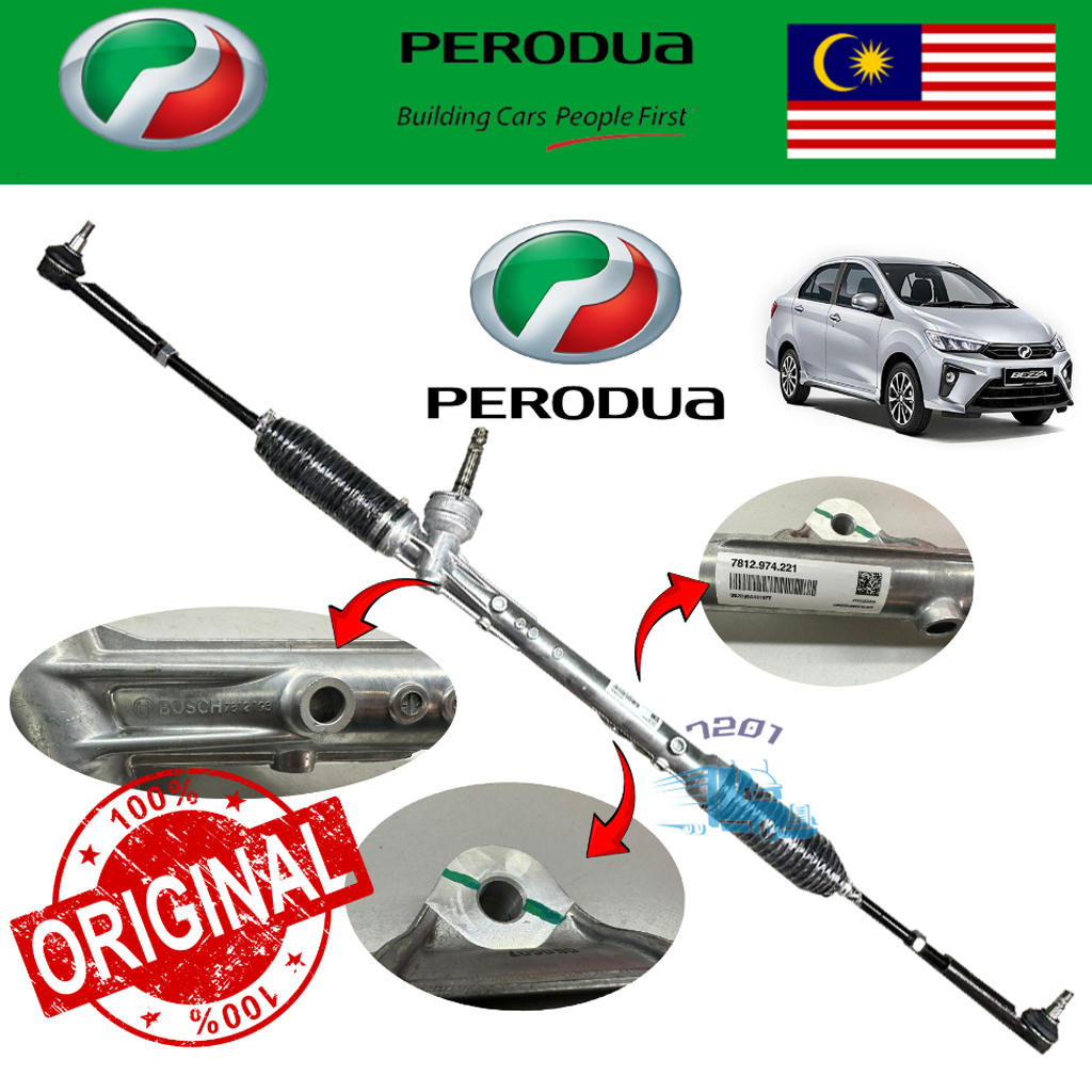 100%NEW ORIGINAL PERODUA Bezza Steering Rack Assembly (New) WITH TIE ...