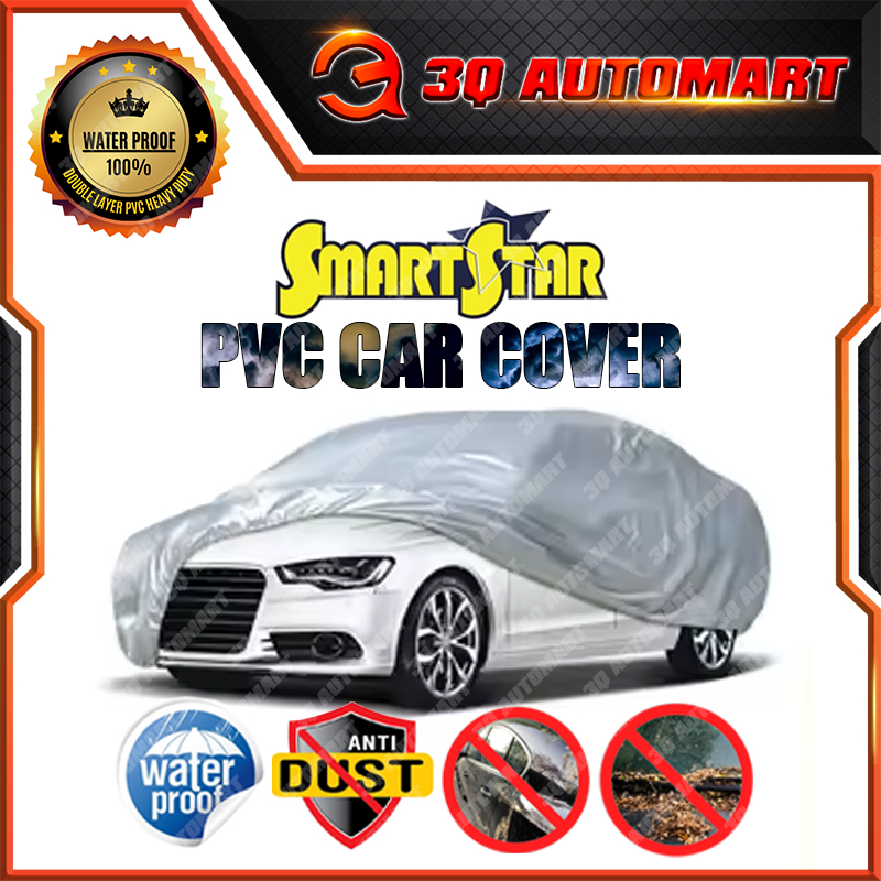 SMART STAR WATERPROOF CAR COVER UV PROTECTION DOUBLE LAYER PVC SIZE M L ...