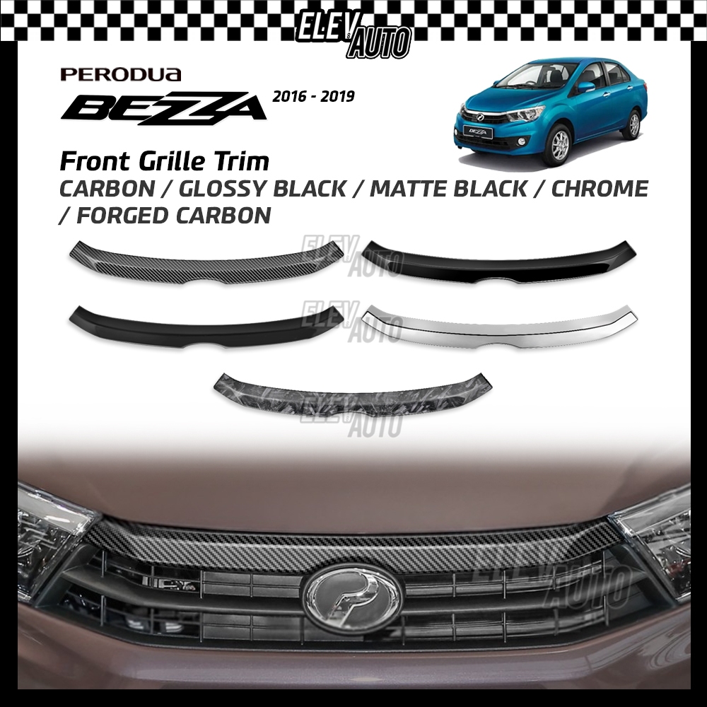 Perodua Bezza 2016-2019 Front Bumper Grille Trim Carbon Chrome Black ...
