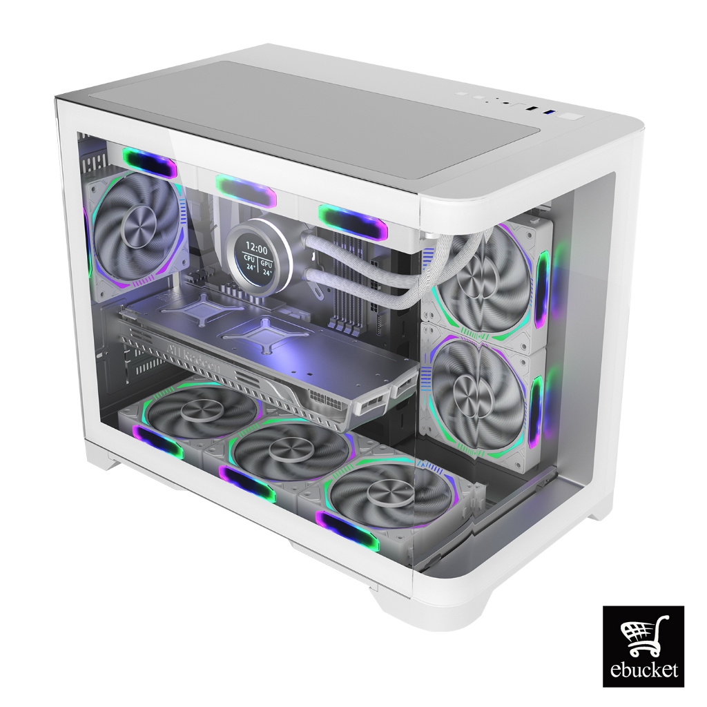 1st Player UV6 U-Shape Glass Transparent BLACK WHITE Gaming Case ...