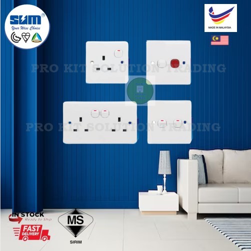 [SIRIM Approved] SUM WALL SWITCHES & SOCKETS PC Series (WHITE) 13A 1G ...