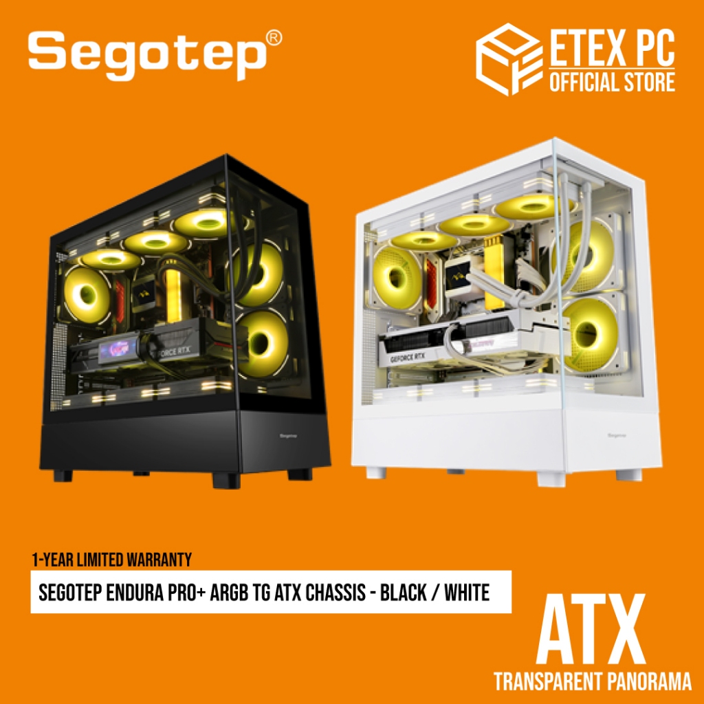 Segotep Endura PRO+ ARGB TG ATX Chassis - Black / White | Shopee Malaysia