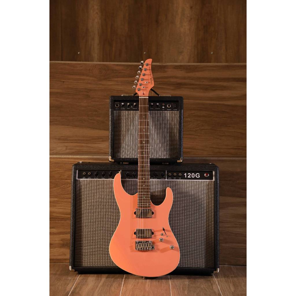 SQOE SEIB500 ROASTED MAPLE FRETBOARD WITH TREMOLO ELECTRIC GUITAR ...