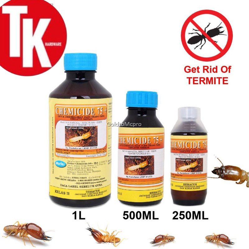 Chemicide 75+ (250ML, 500ML & 1L) Termite Poison White Ant Killer Racun ...