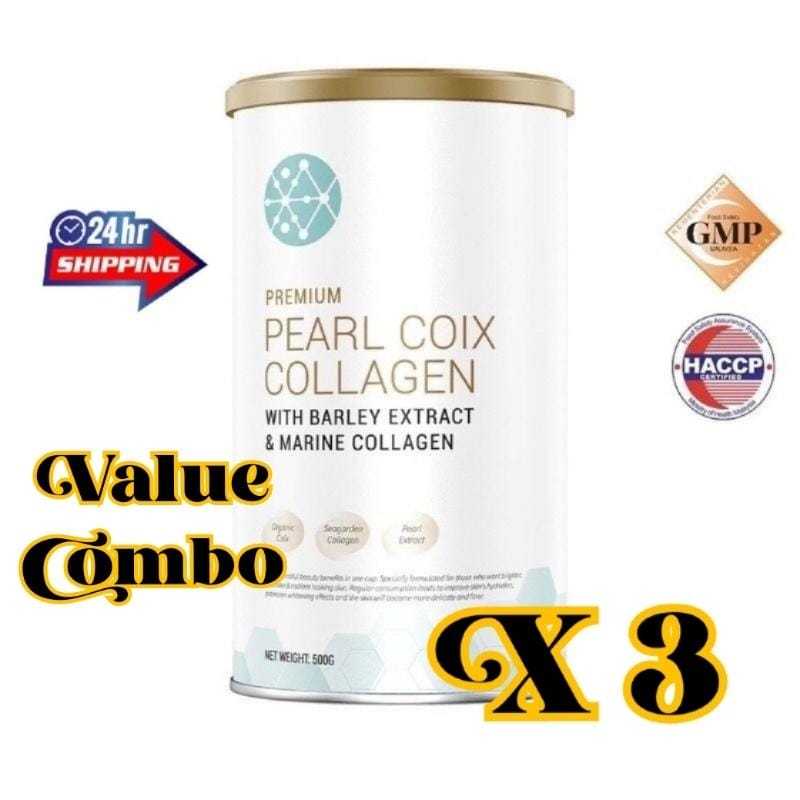 Nutrivo Premium Pearl Coix Collagen (500g X 3 cans) 精选胶原美白薏仁饮 (500g X 3罐) | Shopee Malaysia