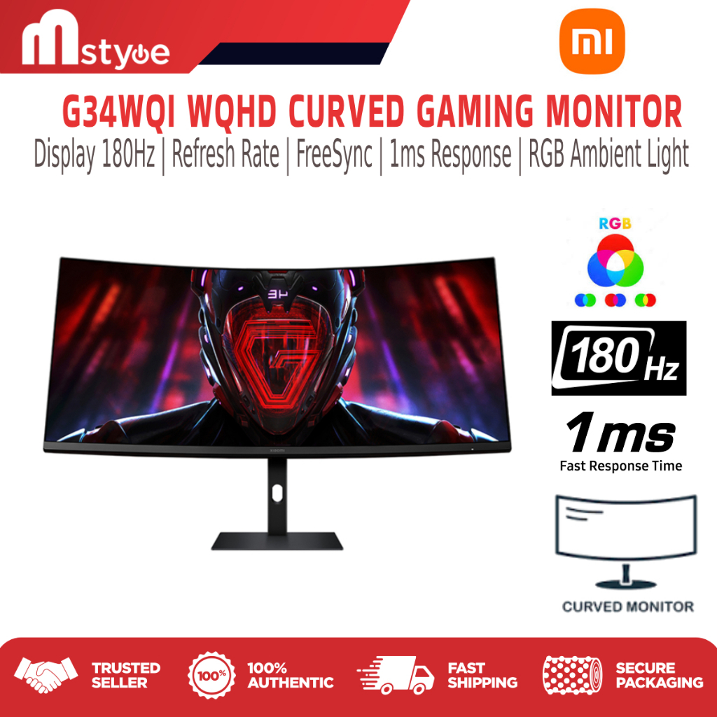 Xiaomi Curved | MiniLED G Pro 27i Flat G34WQi / G27i Gaming Monitor 21: ...