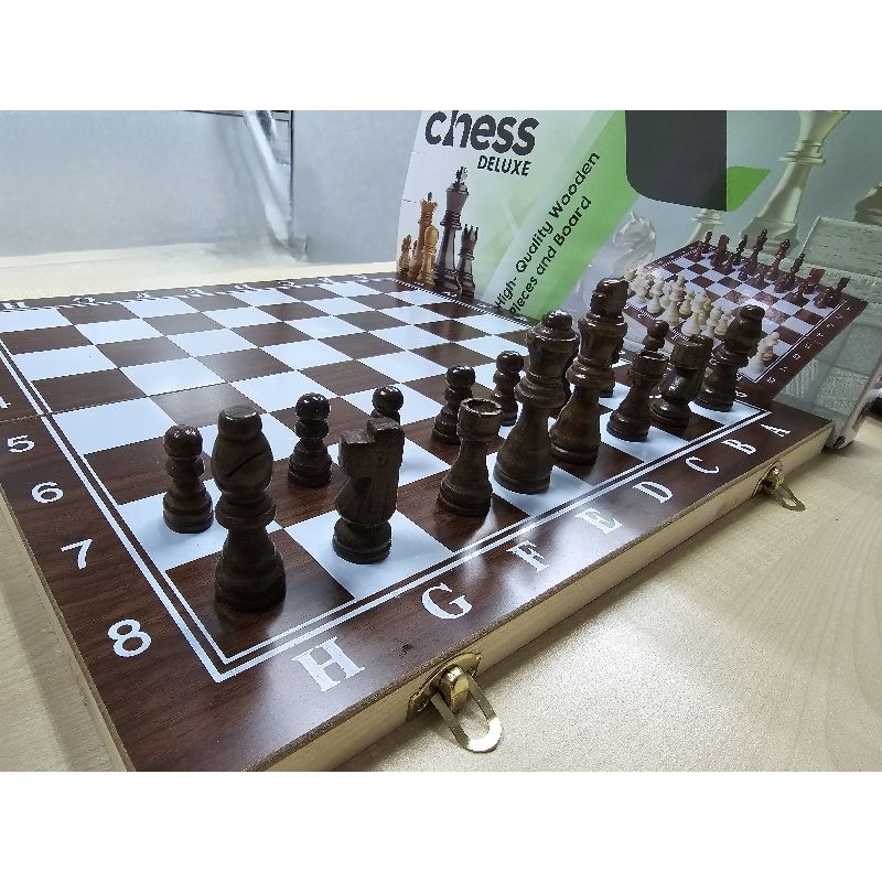 Chess Deluxe High Quality Wooden Base and Wooden Pieces | Shopee Malaysia