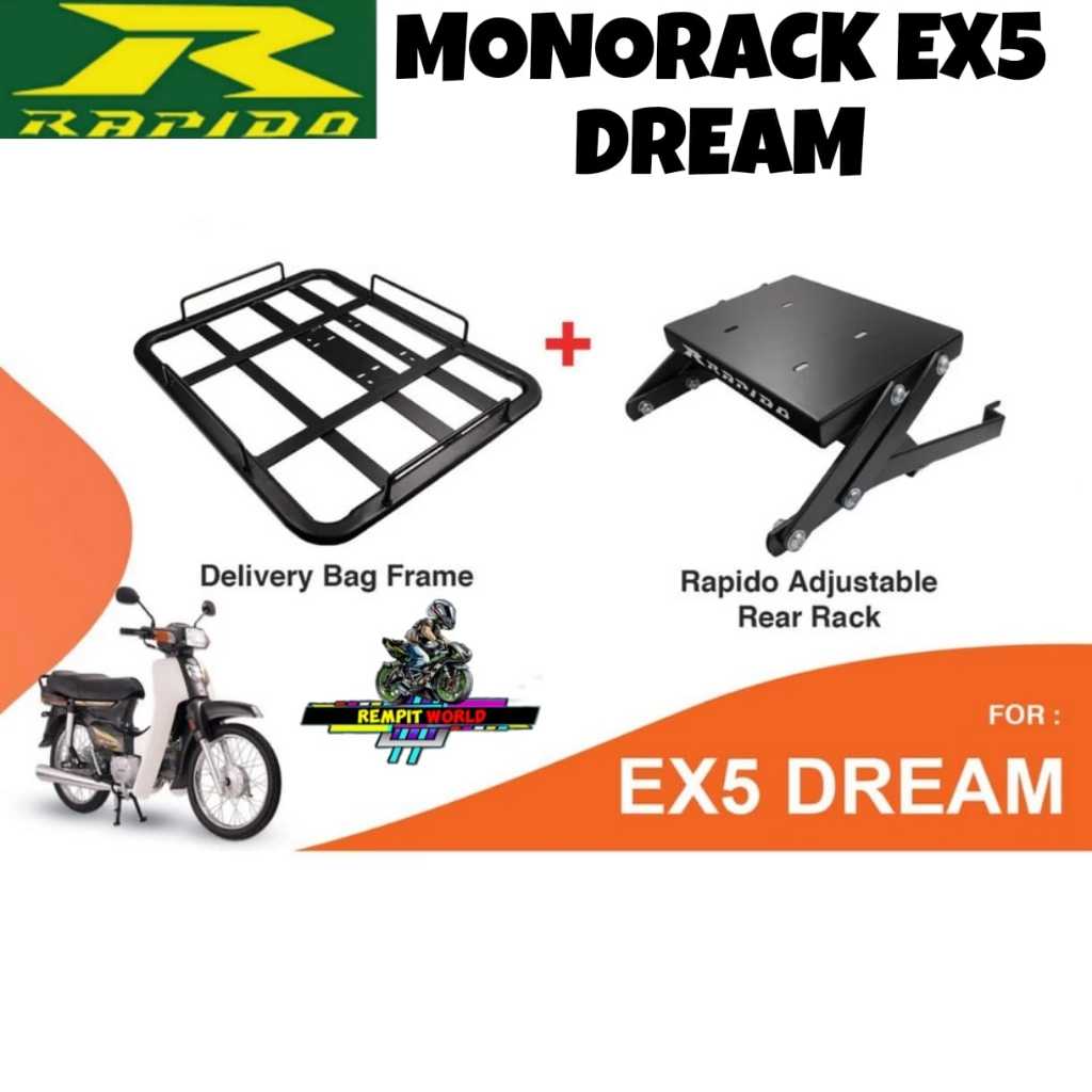 MONORACK RAPIDO ORIGINAL EX5 DREAM BLACK HEAVYDUTY TAPAK MONORACK COMBO ...