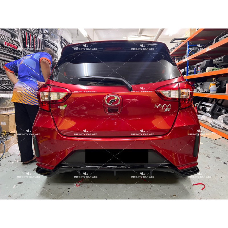 Perodua Myvi Facelift 2022-2024 Rear Diffuser Lip V1 Glossy Black ...