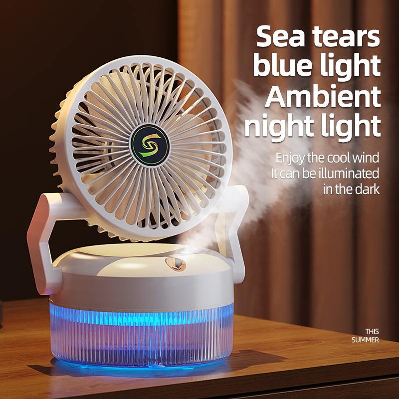 800ML Portable USB Charging Fan Humidifying Spray Silent Desktop Fan ...