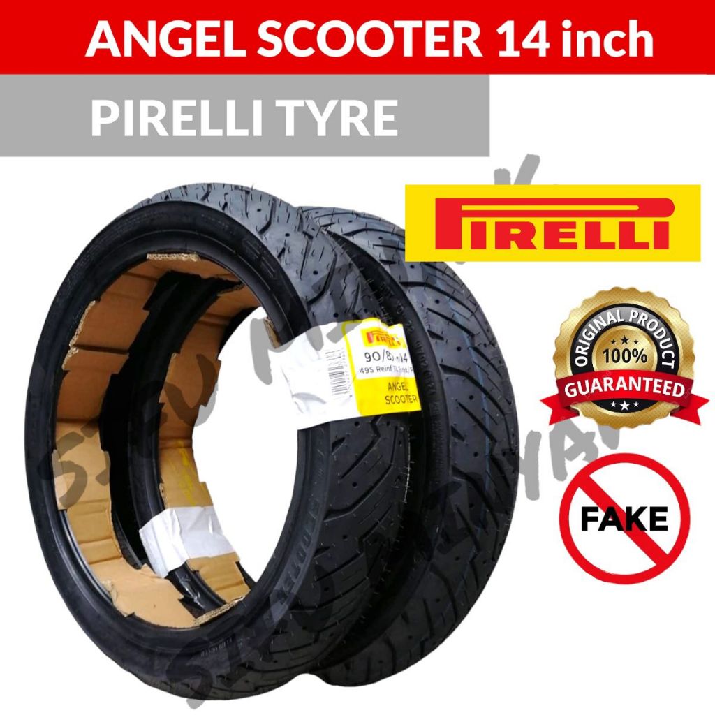 2024 PIRELLI ANGEL SCOOTER 14INCH TYRE TIRE MOTORCYCLE TAYAR TUBELESS ...