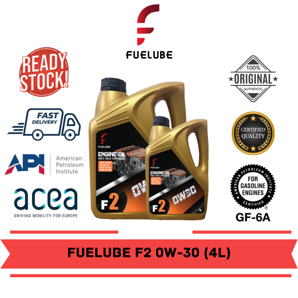 Fuelube F2 0W-30 - 100% Fully Synthetic Car Motor Oil (4L) | Shopee ...
