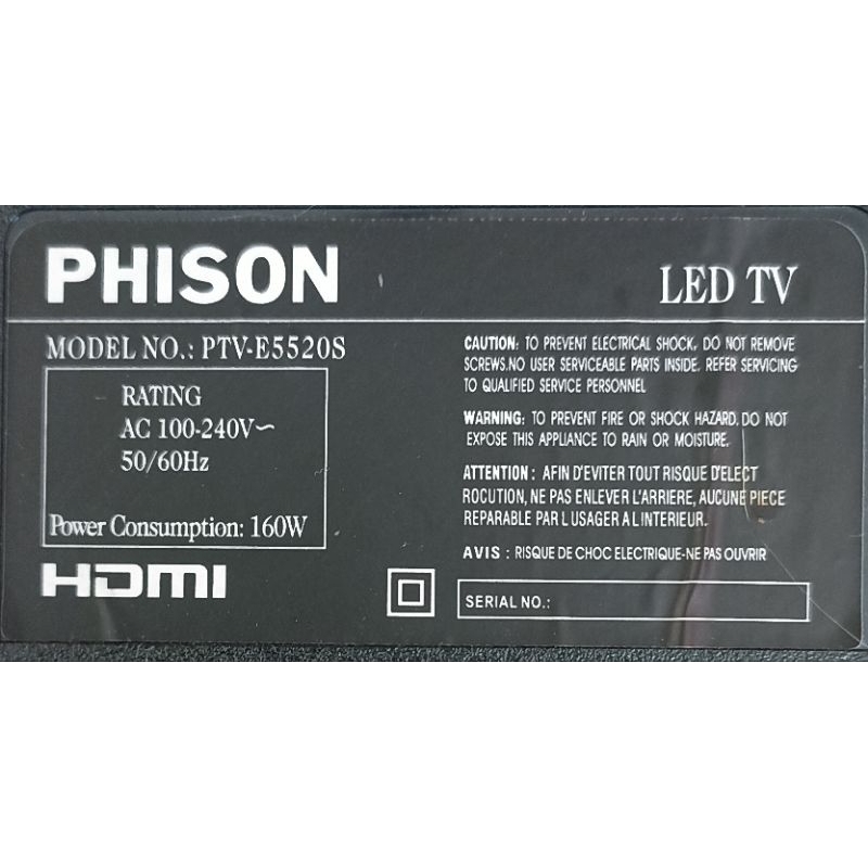 PHISON LED TV PTV-E5520S | Shopee Malaysia