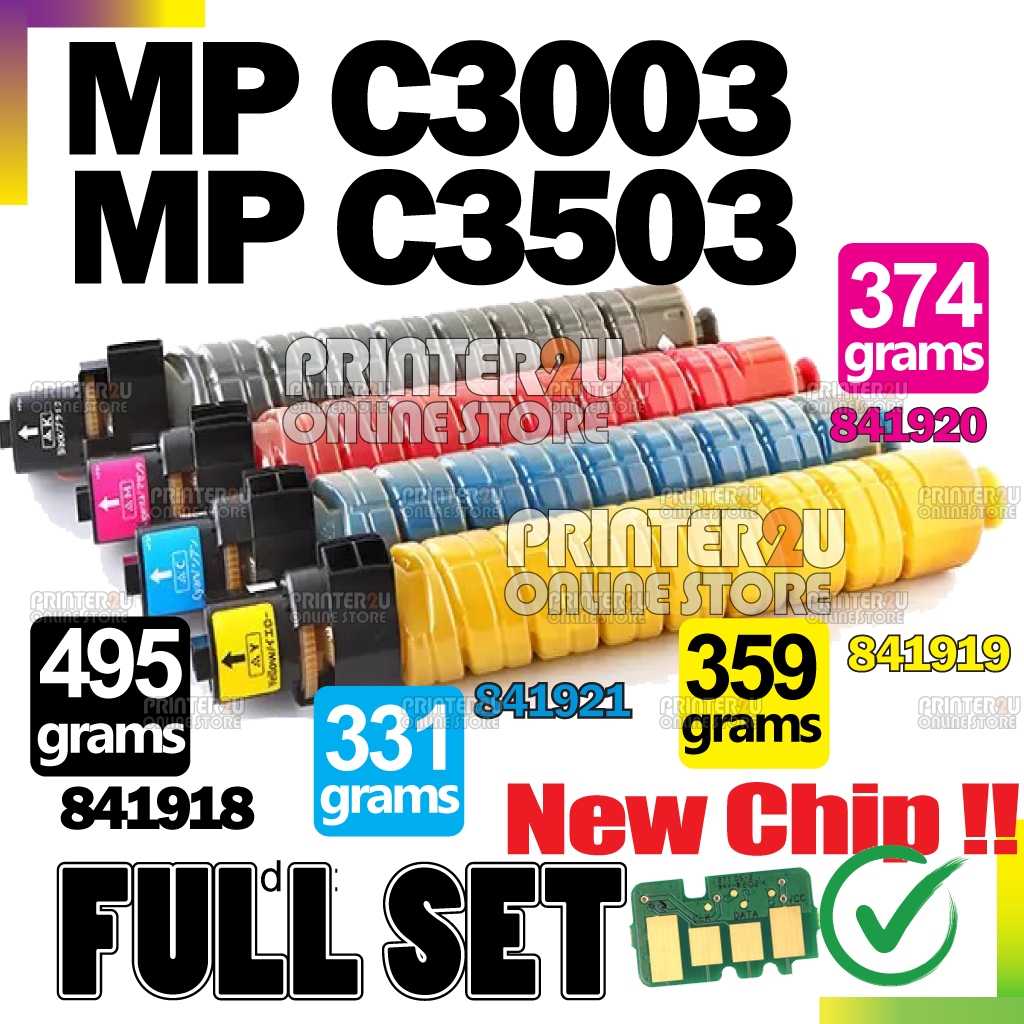 Set Compatible to Ricoh MPC3003 MPC3503 MP C3003 C3503 Black Cyan Yellow Magenta Color Copier ...