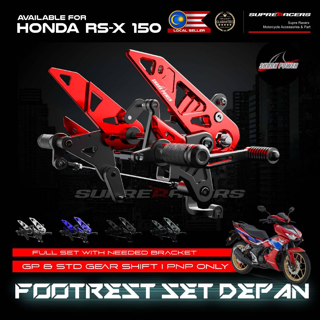 RSX Single Footrest Set Depan Shifter I Full Set With Bracket I Shark ...