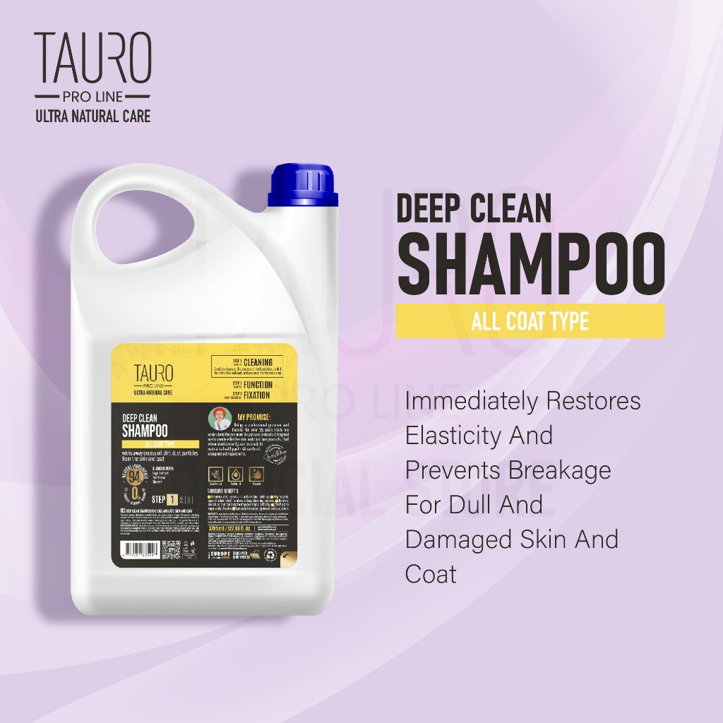 Tauro Pro Line Ultra Natural Care Deep Clean Shampoo (3785ml) | Pet ...