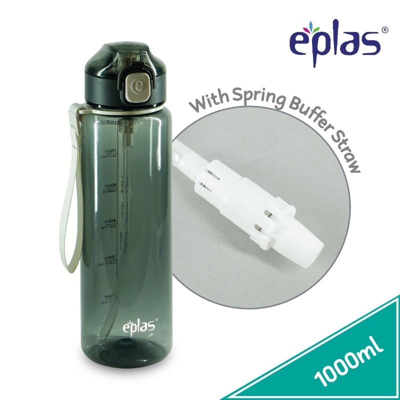 🔥GENUINE🔥EPLAS MODERN 1000ml One Touch Water Bottle W/Spring Buffer Straw&Strap,Botol Air,渐变色水瓶 ...