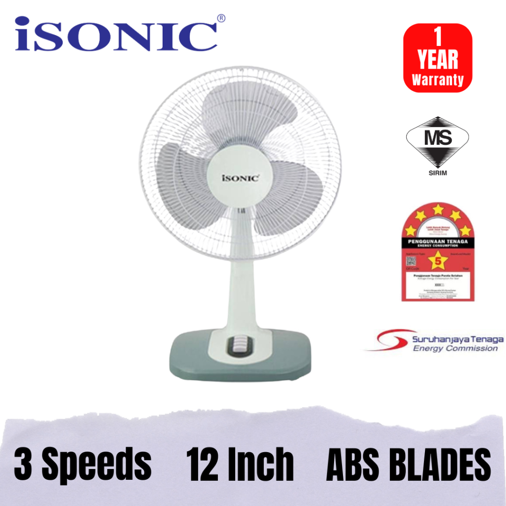 ISONIC TABLE FAN 12” | KIPAS MEJA ISONIC 12” | Shopee Malaysia