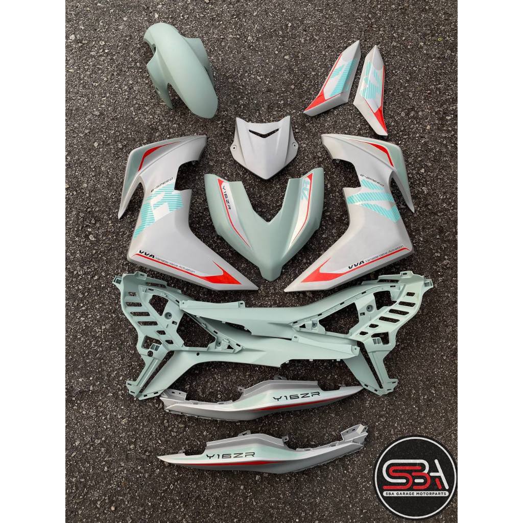 Y16 V2 COVERSET Y16ZR ORIGINAL HONG LEONG YAMAHA HLY PJ MLGNM1 MAG GREY ...