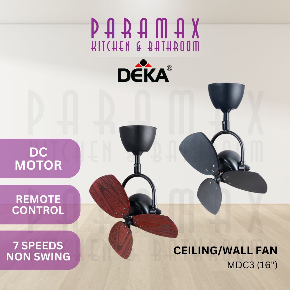 DEKA Speedo MDC3 Ceiling & Wall Fan 3 Blades - Black Wooden (16 ...