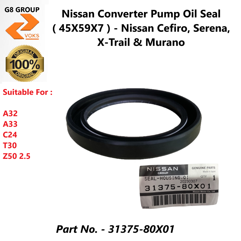 Nissan Converter Pump Oil Seal( 44X59X7 ) - Nissan Cefiro, Serena, X ...