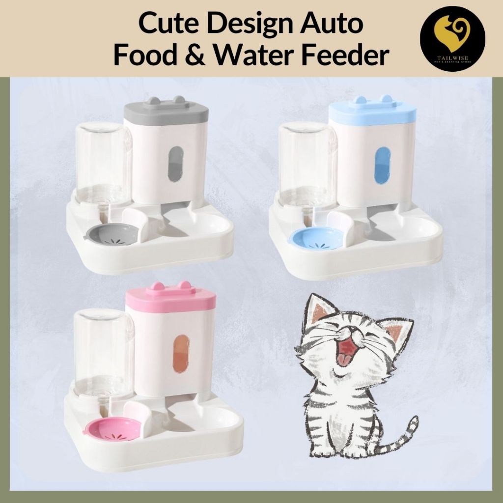 Automatic Feeder Food Water Automatik Bekas Makanan Minuman Kucing ...