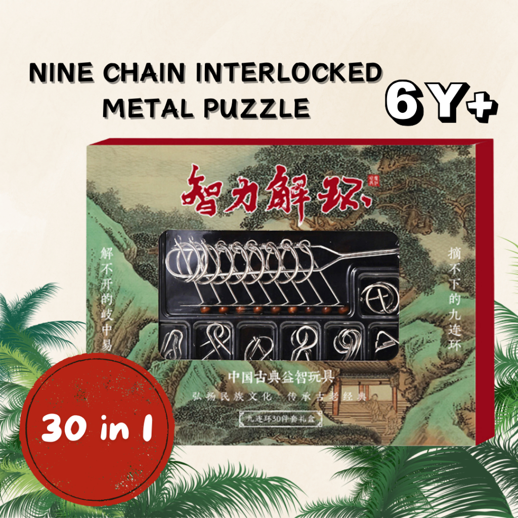 Nine Chains Interlocked Metal Puzzle Logam Terkunci Sembilan Rantai ...