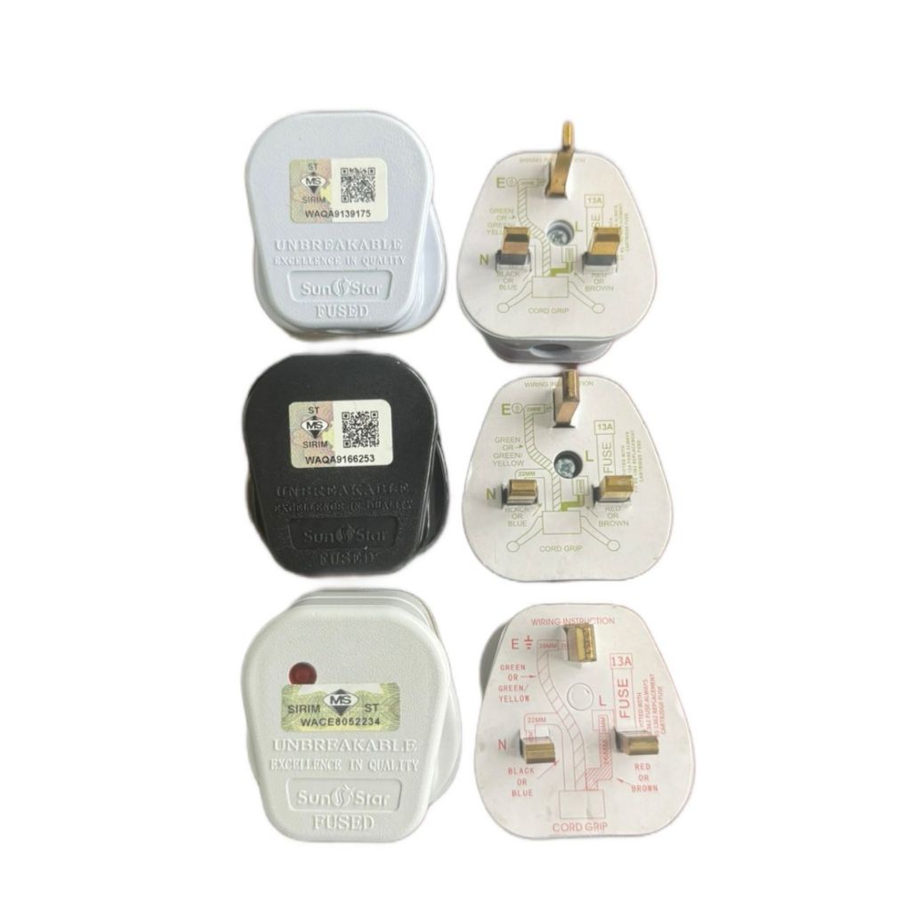 SUNSTAR PLUG TOP WITH/WITHOUT NEON LIGHT (BLACK OR WHITE) | Shopee Malaysia