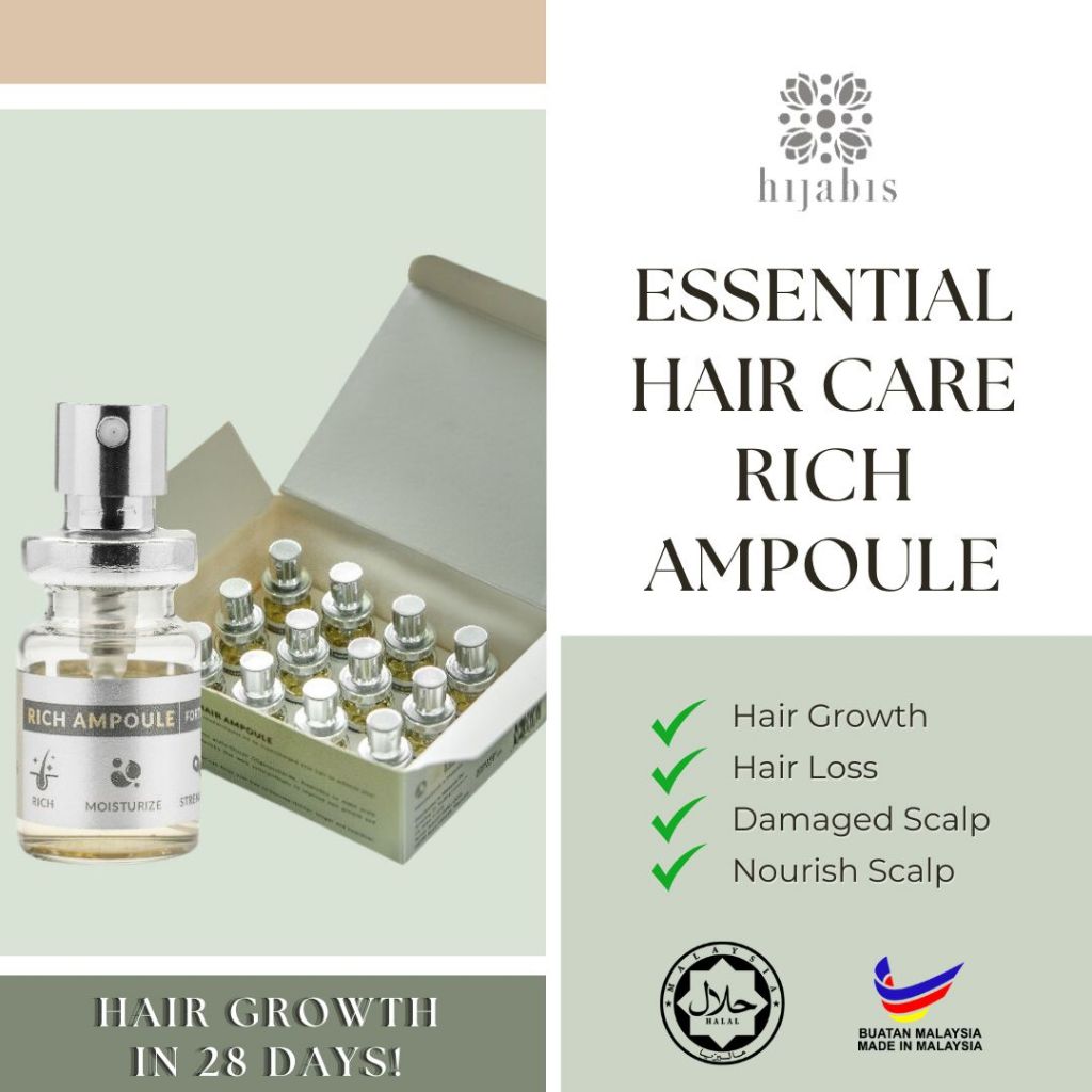 Hijabis [Fortifying] [Hair Repair] Rich Hair Ampoules 12x5ml | Shopee ...