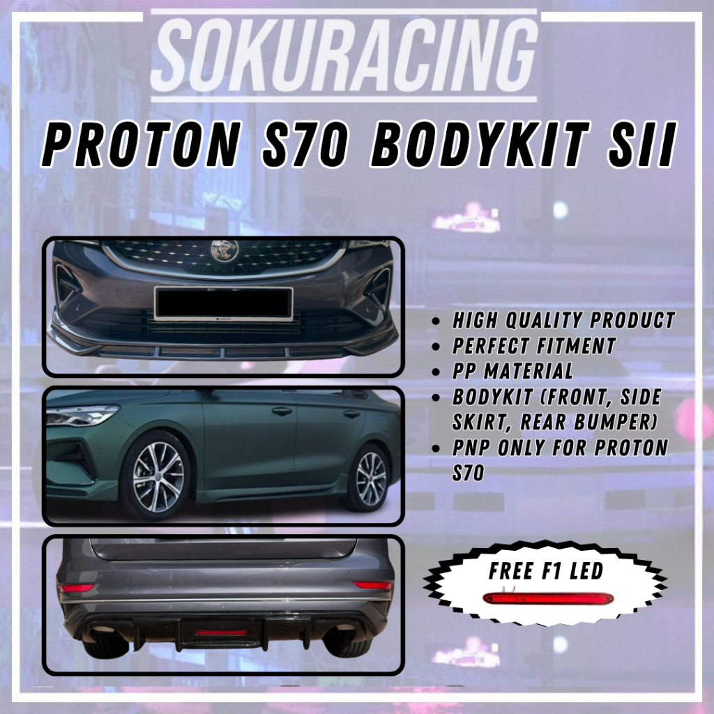 PROTON S70 BODYKIT SII S2 DESIGN FRONT SKIRT SIDE SKIRT REAR DIFFUSER ...