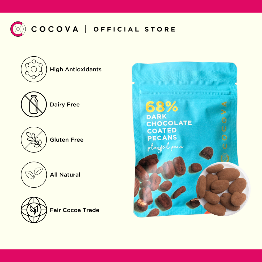 Playful Peca 68% Dark Chocolate Coated Pecans[DAIRY FREE] | Shopee Malaysia