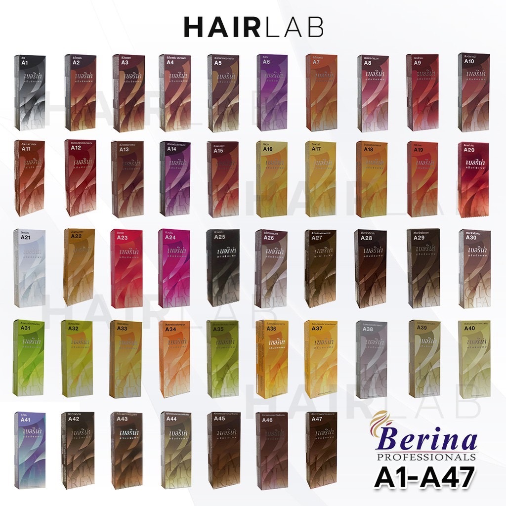 Berina Hair Dye Color Cream Cool Style Unisex Permanent Professional ...