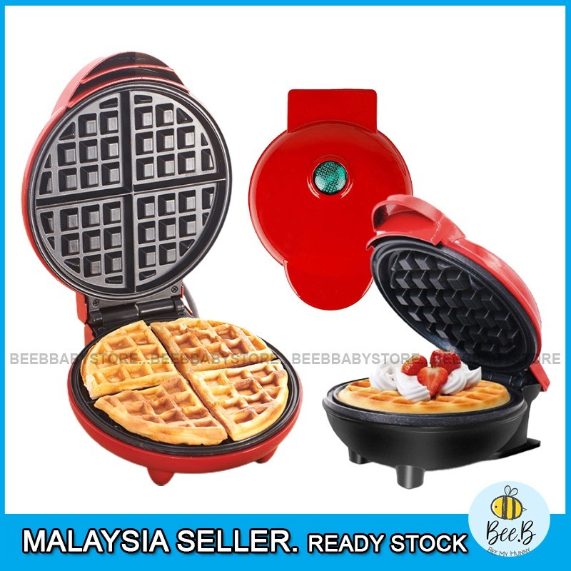 Electric Mini Waffle Maker Toaster Round Waffles Machine Kids Breakfast ...