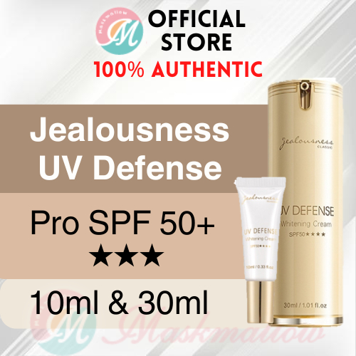 【Ready Stock】NEW GOLD Jealousness UV Defense Pro Whitening Cream SPF 50 ★★★★ 30ml 婕洛妮丝抗UV防晒素颜霜 ...