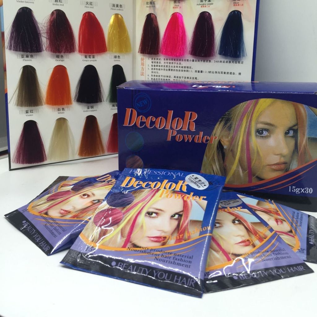 Decolor Powder Hair Dye Li High Nutrition Color Bleaching Powder 15gm ...